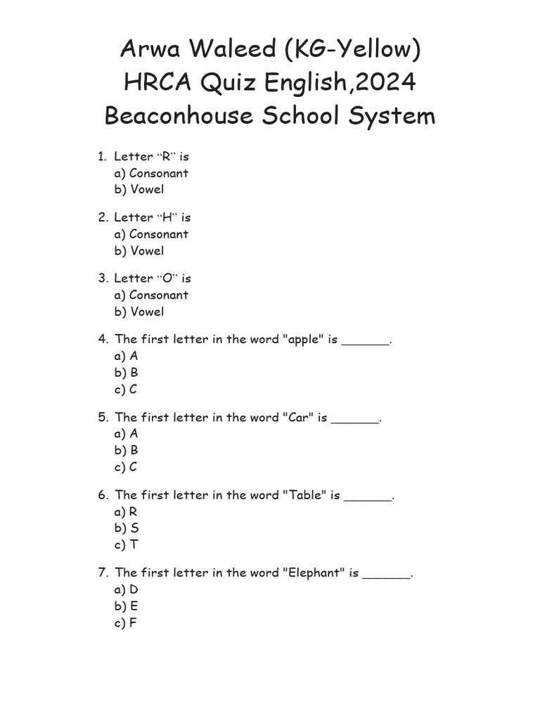 Hrca English FINAL 2024 | PDF | Language Arts & Discipline | Art