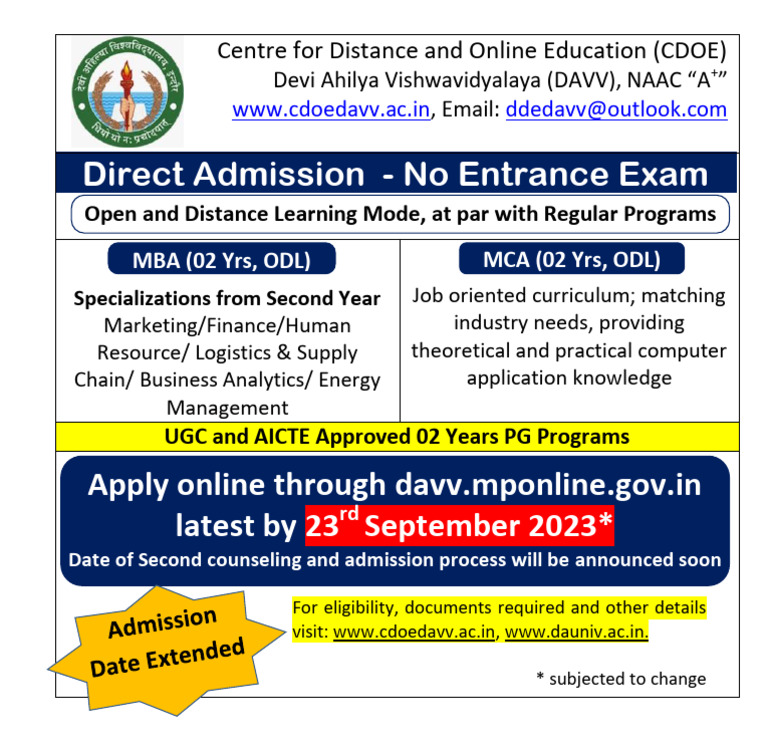 00 Extended For Website ODL Advertisment May 2023 | PDF | Business