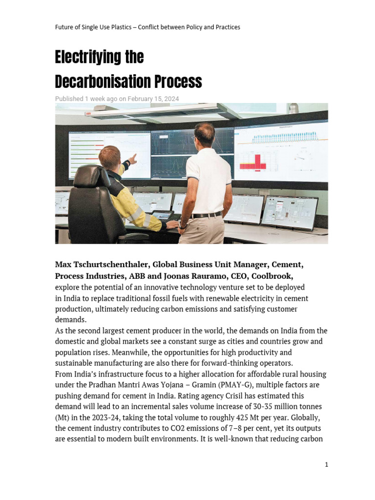 Decarbonisation Process | PDF | Cement | Climate Change Mitigation