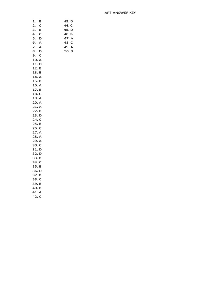 Ap Answer Key.2ndgrading Exam2018 | PDF