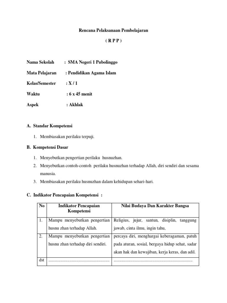 Contoh RPP | PDF