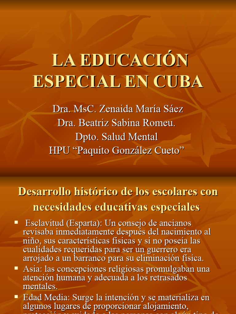 Evolución de la Educación Especial en Cuba | PDF | Educación especial ...