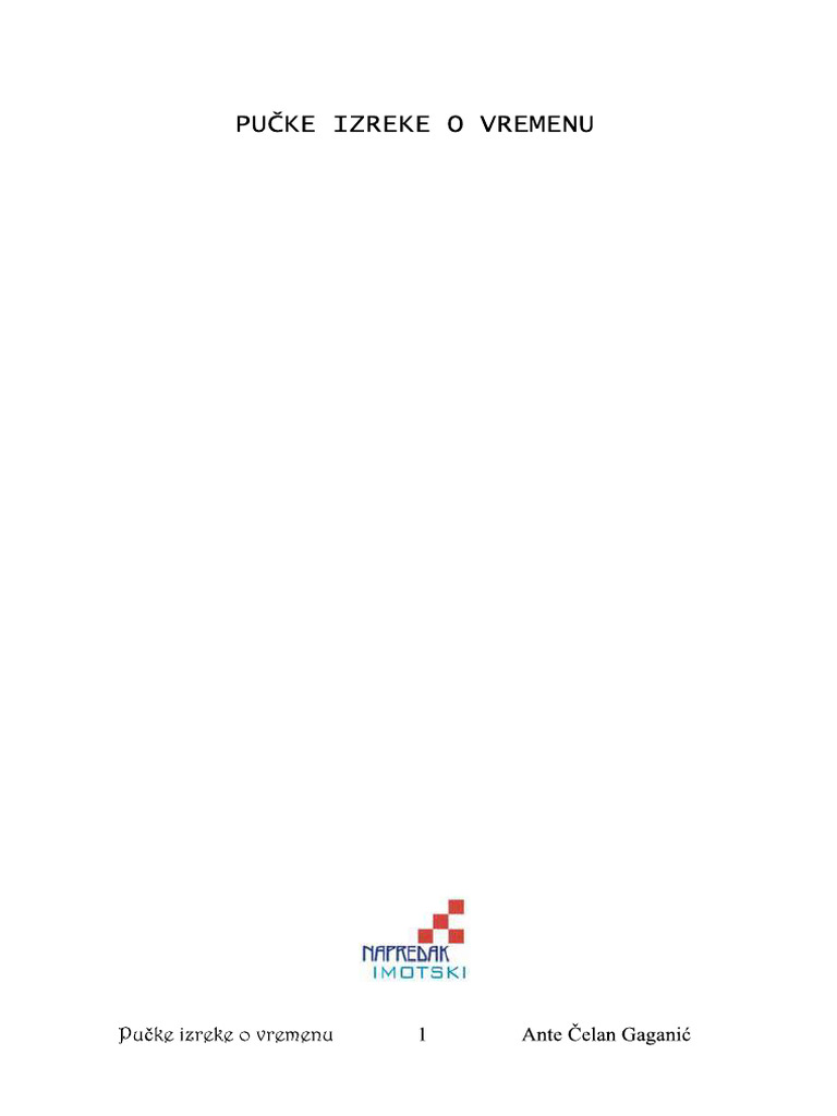 Pucke Izreke o Vremenu 2007-Ante Celan Gaganic | PDF