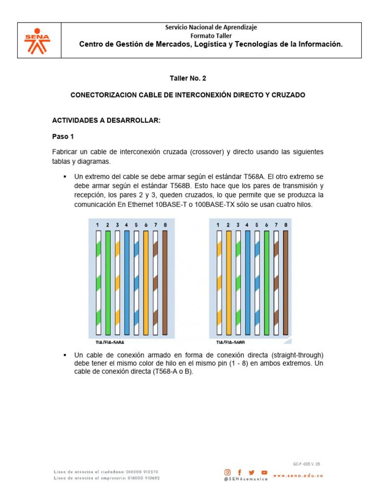 Conectorizacion Cable Utp Directo Cruzado Laura | PDF | Electrónica ...