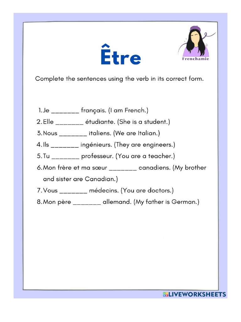 Verbul Etre - Exercitii | PDF