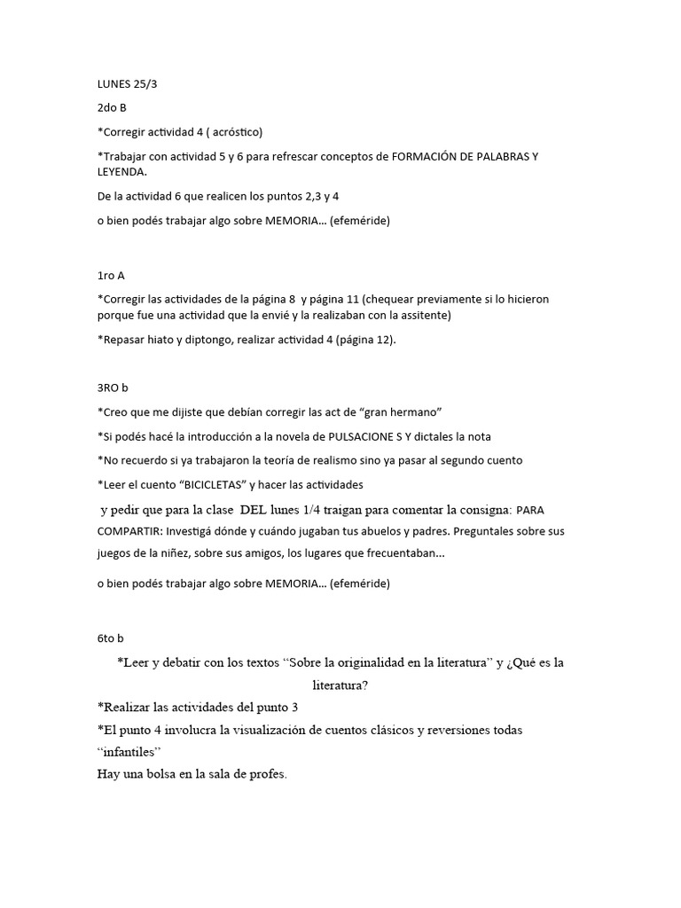 AGENDA 2DA SEMANA | PDF