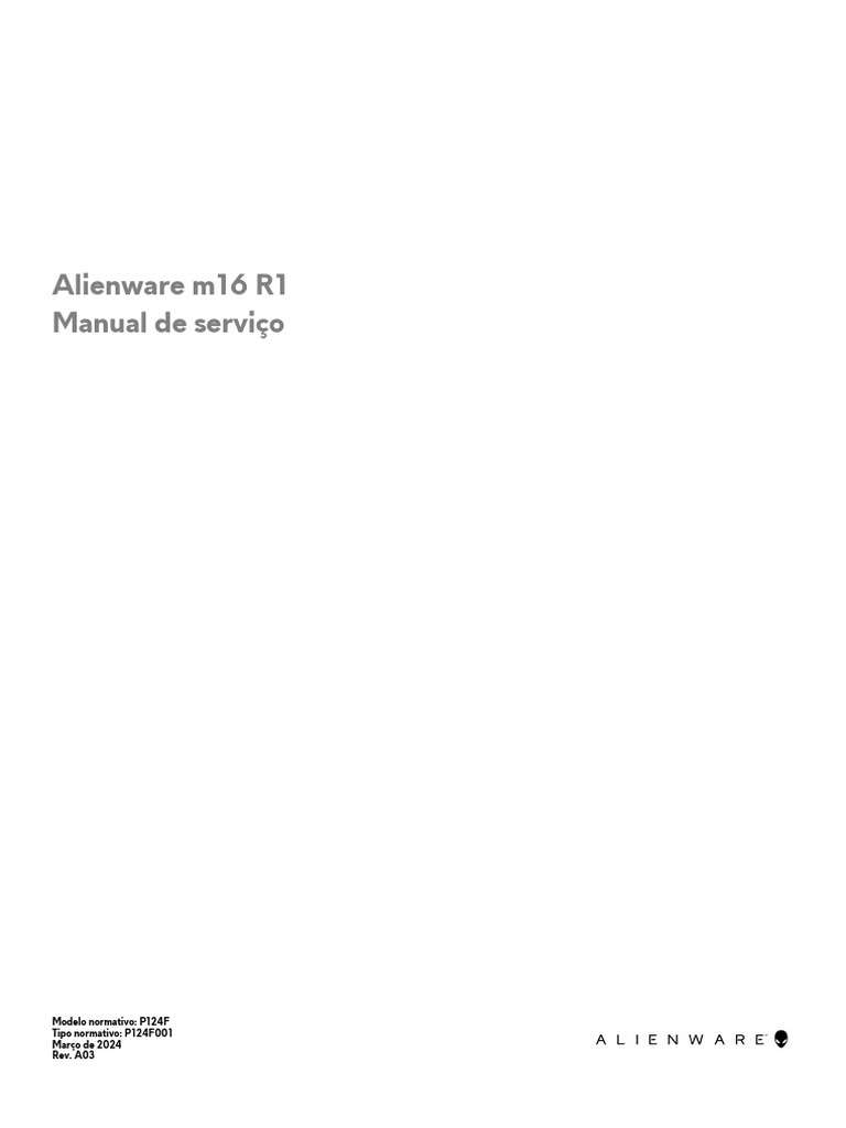 Alienware m16 r1 Service Manual PT BR | PDF | BIOS | Disco de estado sólido