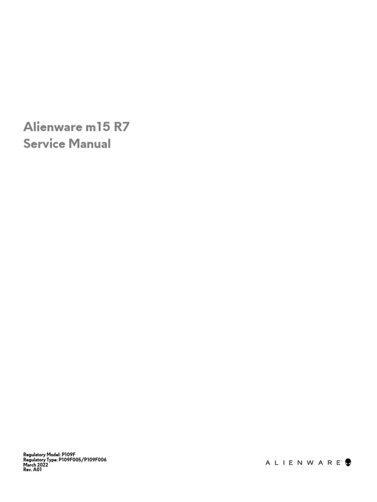 Alienware m15 r7 Service Manual en Us | PDF | Electrostatic Discharge ...