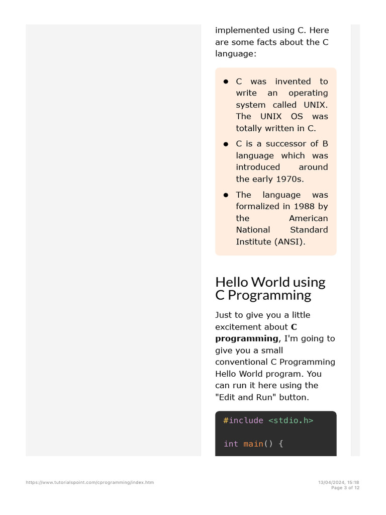 C Tutorial35 | PDF | Computer Programming | Computer Program