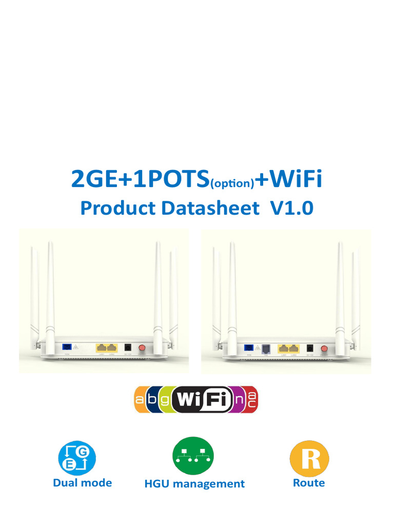 V2802DAC WiFi GPON/EPON Datasheet | PDF | Wi Fi | I Pv6