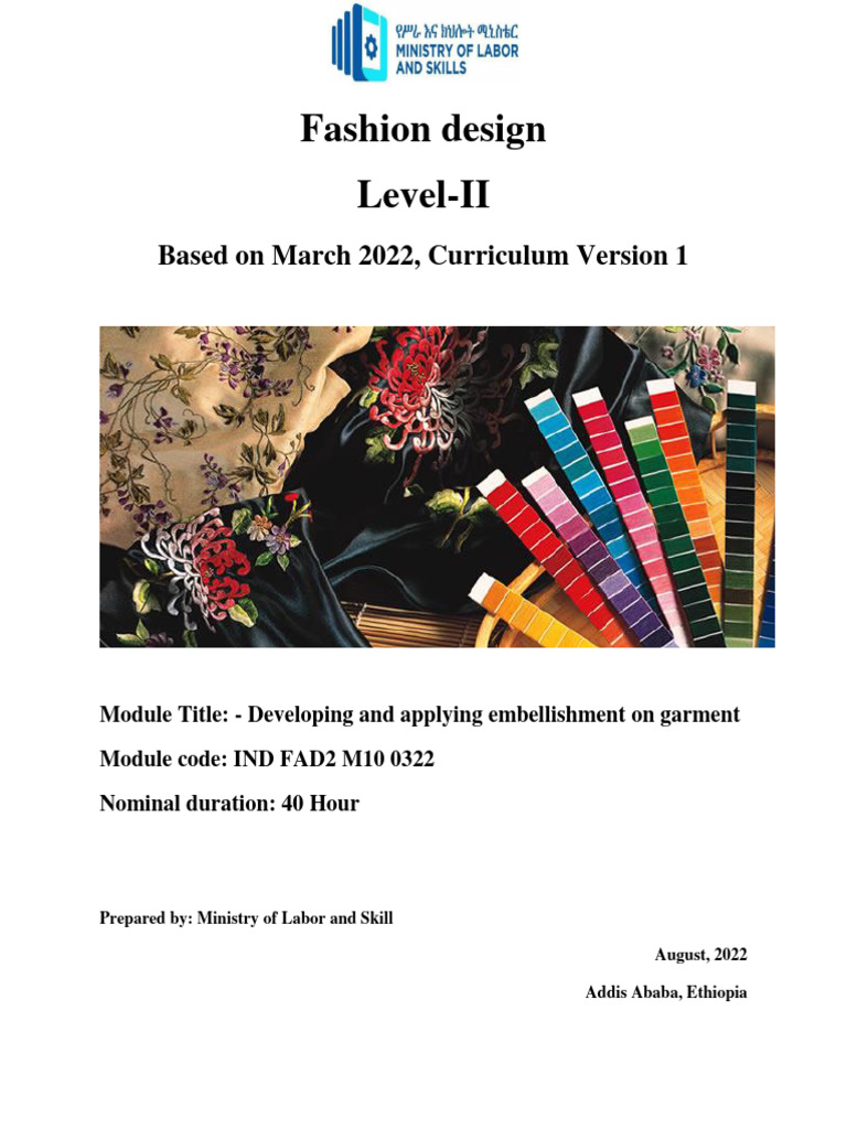 M10-Developing Embellishment On Garment | PDF | Embroidery | Yarn