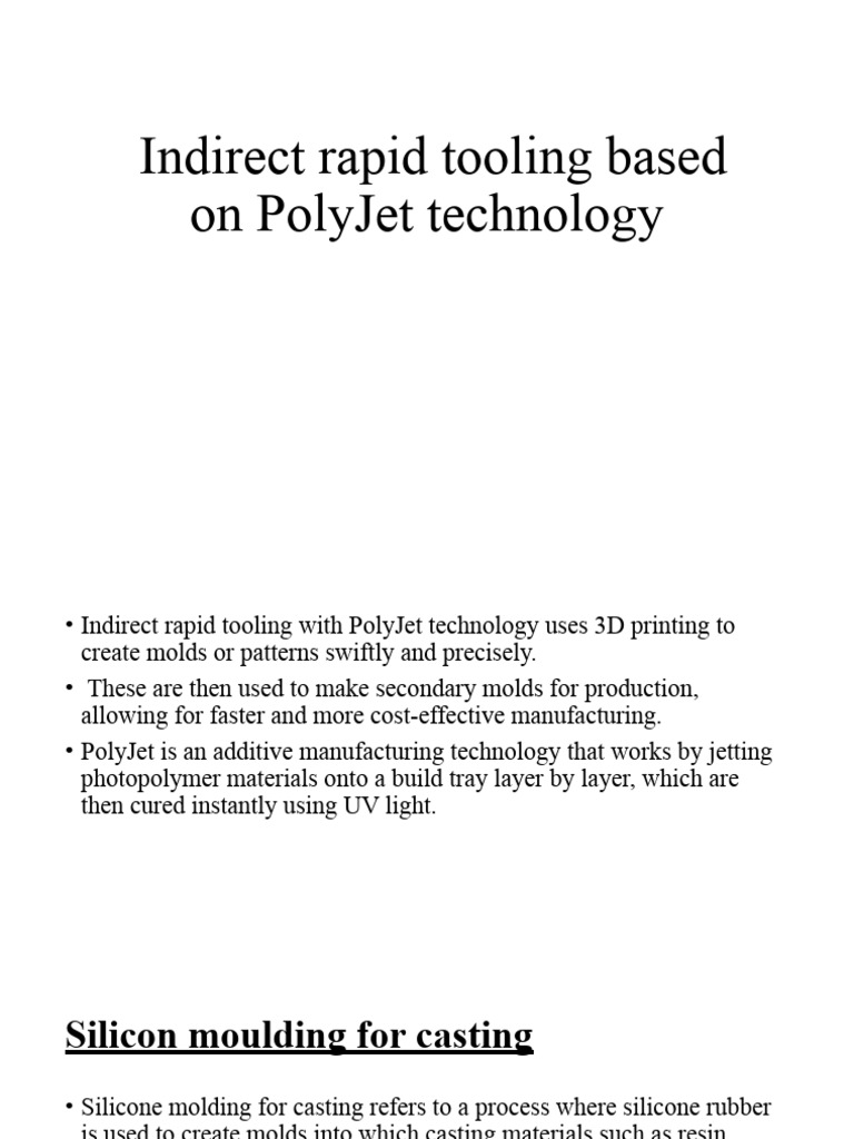 Indirect Rapid Tooling Based On PolyJet Technology | PDF