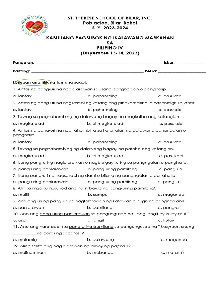2nd Periodical Test | PDF