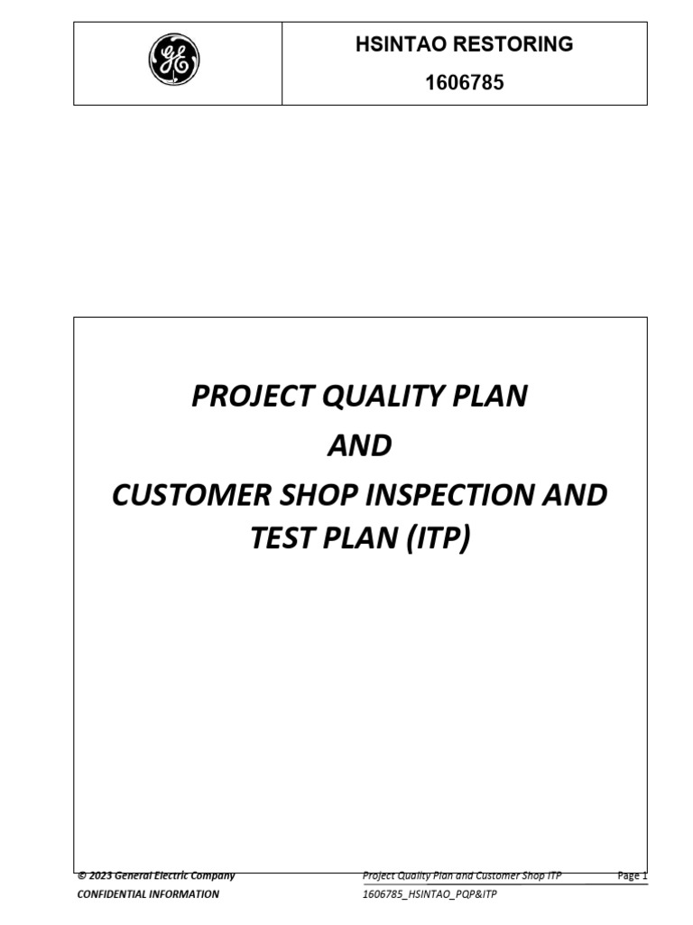 15.1 HTP_Project Quality Plan & Customer Shop ITP_Rev. D | PDF ...