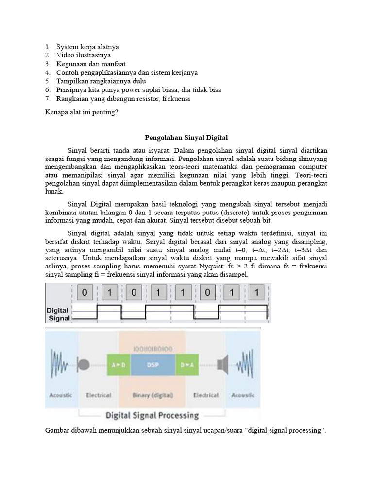 Pengolahan Sinyal Digital | PDF