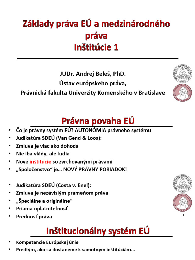 Pr†vo Eť InÁtit£cie 1 | PDF