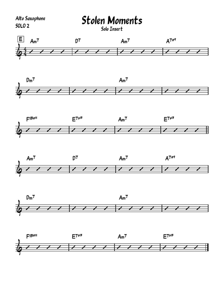 Stolen Moments SOLOS-Alto Saxophone | PDF