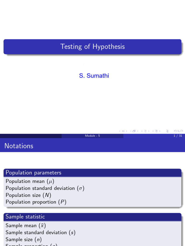 Prob Stats Module 5 Pdf Hypothesis Null Hypothesis