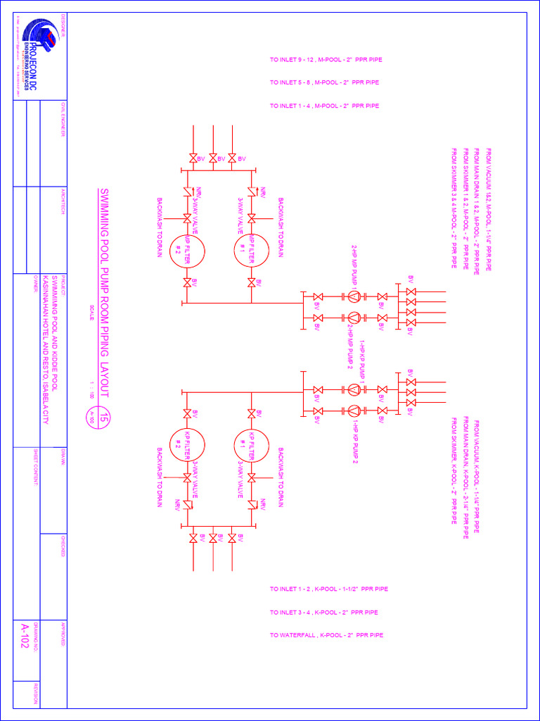 Pump Piping Layout Swimming Pool | PDF | Mechanical Engineering ...