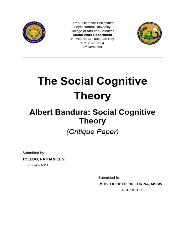 CRitique Paper | PDF | Self Efficacy | Psychological Theories