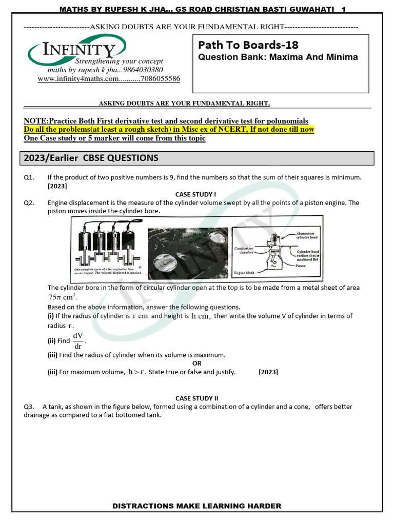 Math Case Studies & Optimization Problems | PDF | Sphere | Area