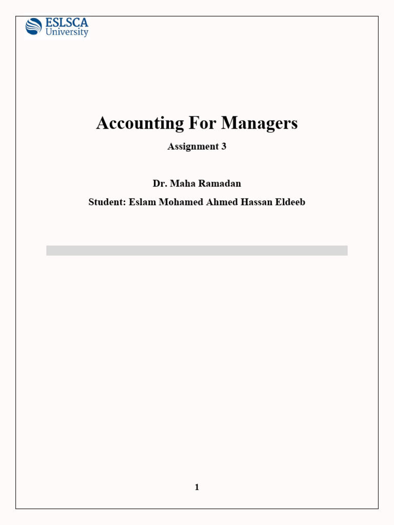 Assignment 3-1 - Management Accounting | PDF | Financial Economics | Business Economics