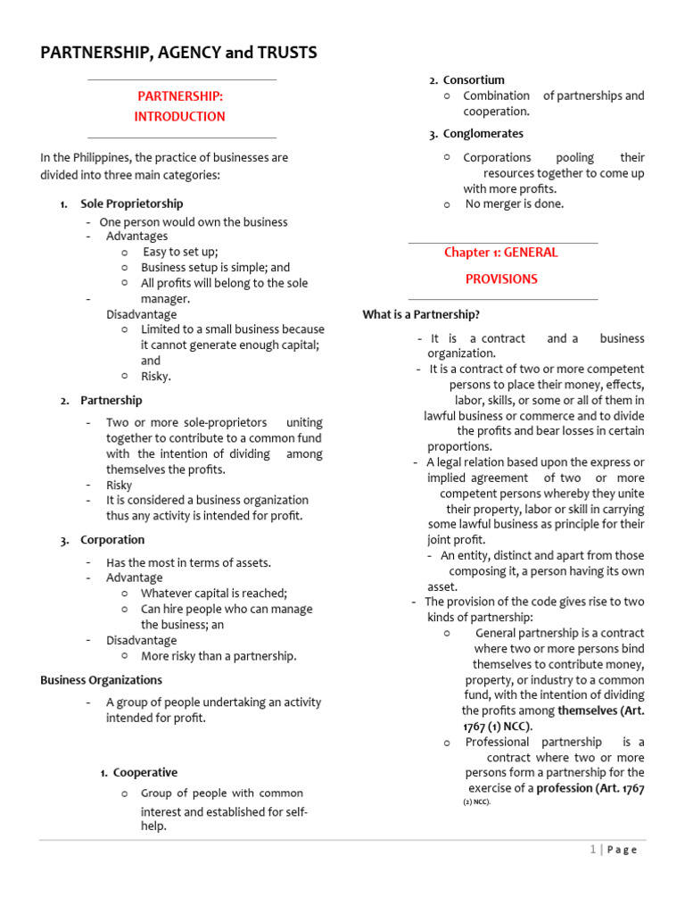 PAT notes | PDF | Partnership | Law Of Agency