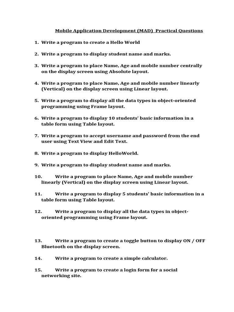 Mad-Practical List - 23 | PDF | Page Layout | Computer Science