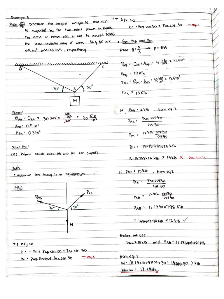 Part 2. Example 3 of Axial Stress, Shearing Stress, and Examples of ...