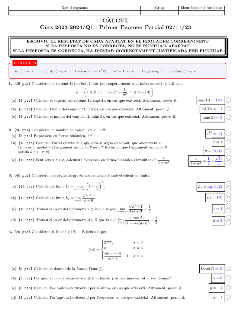 Parcial 1 Calculo 2324 EEBE | PDF