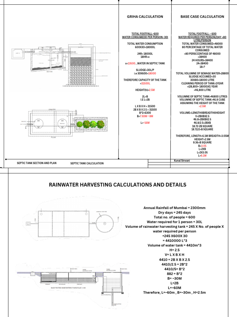 Rainwater Harvesting | PDF | Volume | Septic Tank