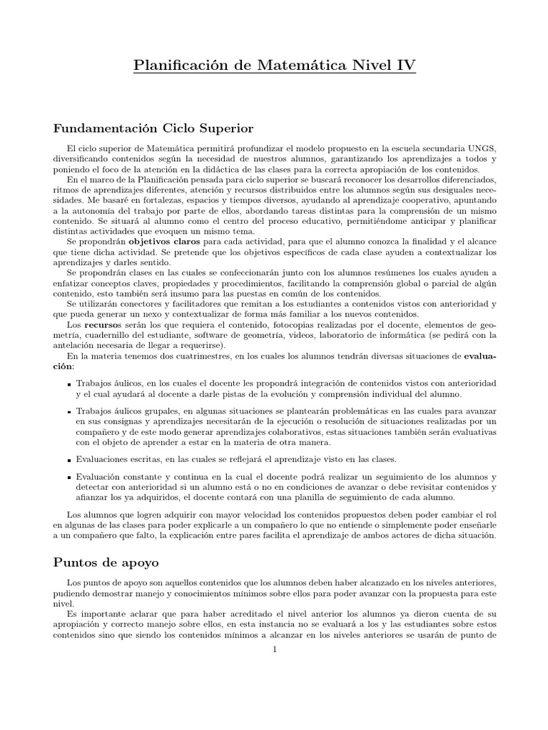 Planificaci_n_Matem_tica_Nivel_IV (1) | PDF | Números | Función (Matemáticas)