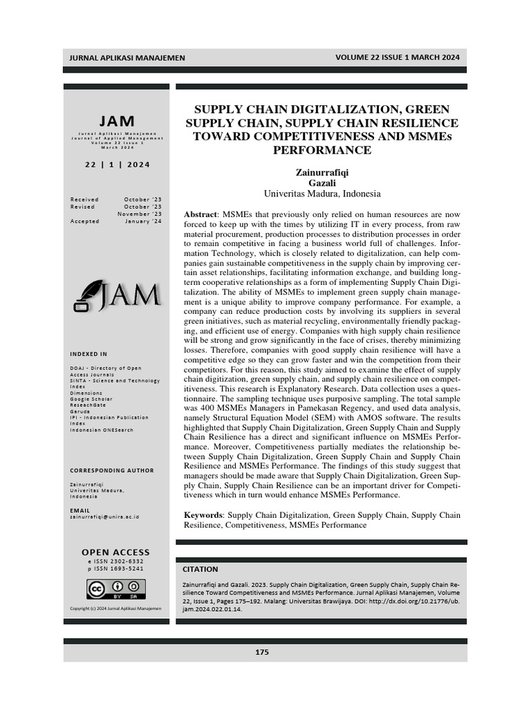 Supply Chain Digitalization Green Supply Chain Sup Pdf Structural