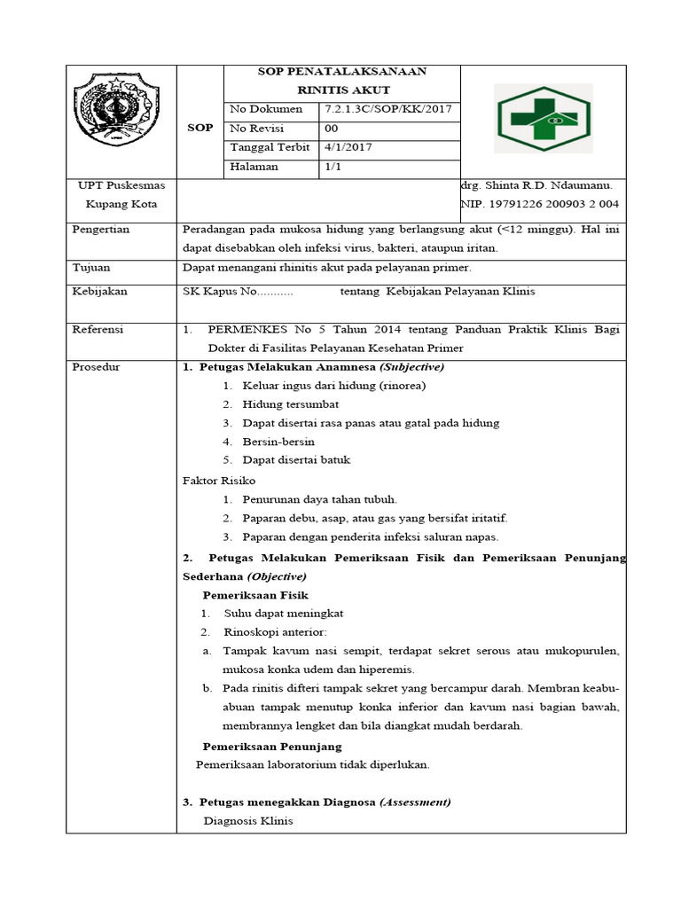 Rinitis Akut | PDF | Kesehatan Holistik | Sains & Matematika