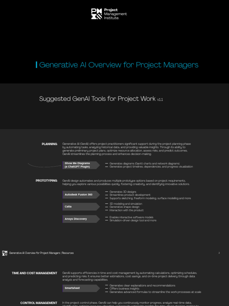 GenAI Tools for Project Management | PDF | Artificial Intelligence ...