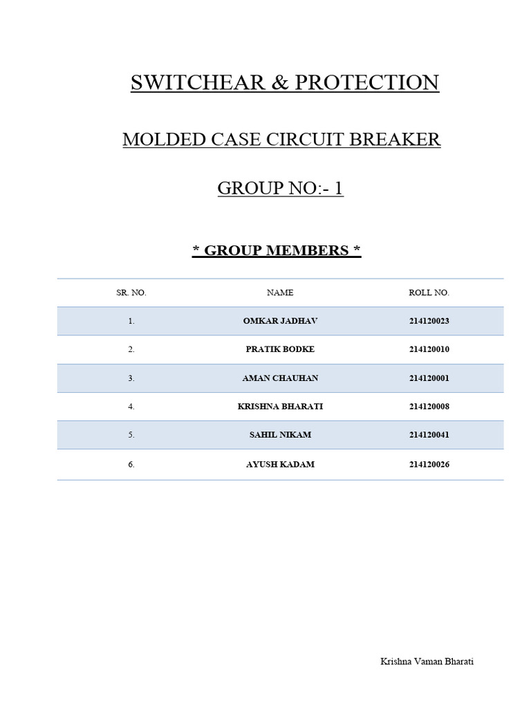 MCCB Working Principle and Applications | PDF | Electrical Engineering ...