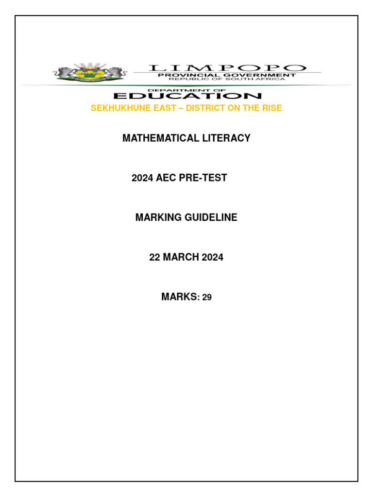 AEC MLIT PRE-TEST MARKING GUIDELINE | PDF