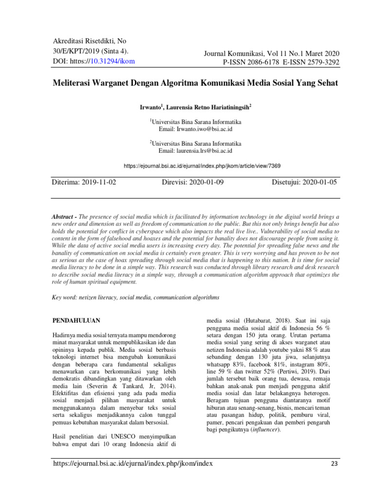 Jurnal Meliterasi Netizen | PDF | Social Media | Popular Culture ...