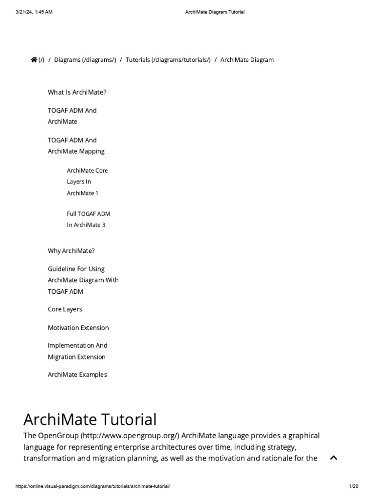 ArchiMate Diagram Tutorial | PDF | Enterprise Architecture | Conceptual Model