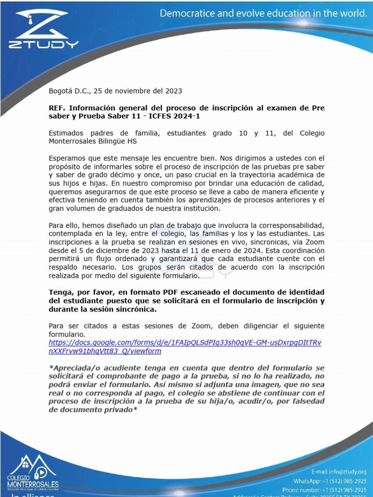 Circular Icfes 2024 | PDF