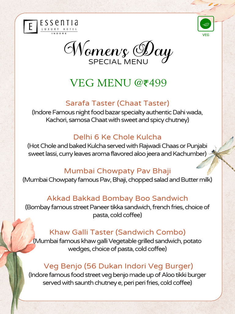 Essentia Women's Day Menu (1) | PDF