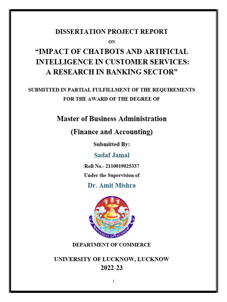 Dissertation Project Report | PDF | Artificial Intelligence | Intelligence (AI) & Semantics