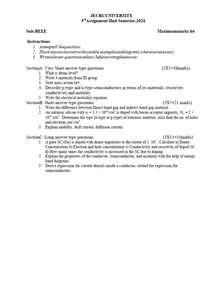 3rd Assignment BEEE | PDF