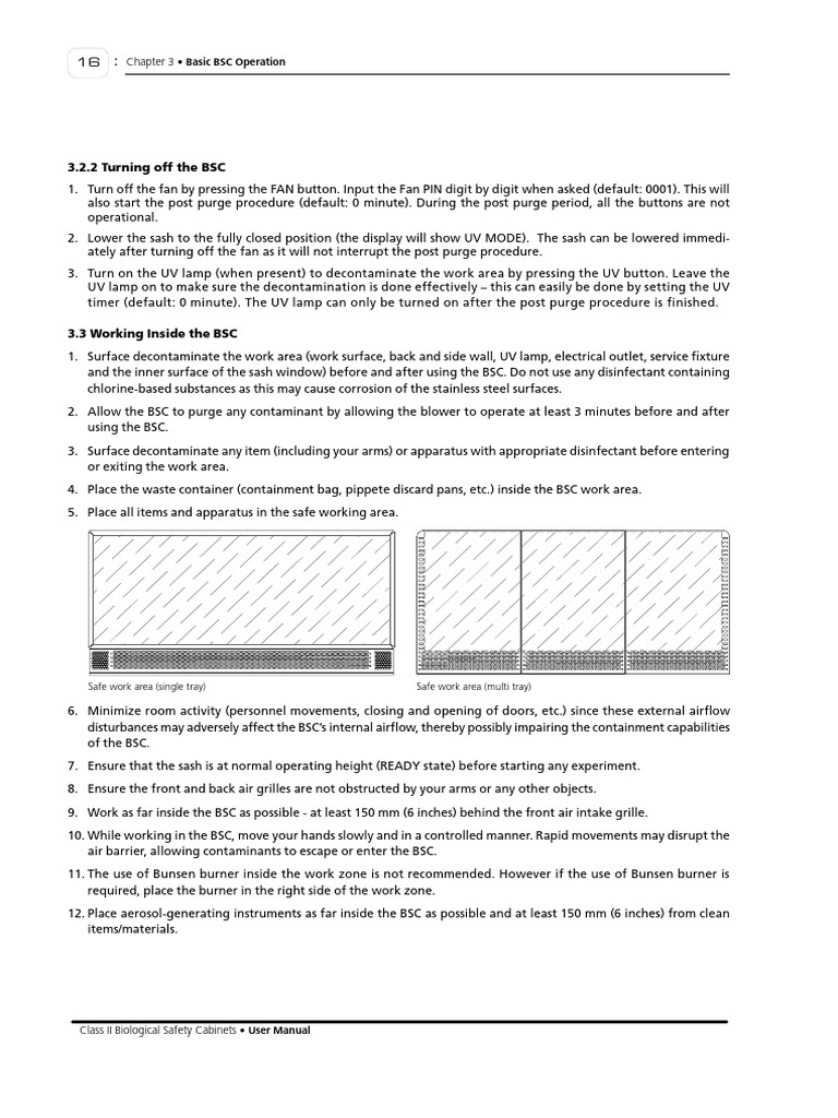 Class II BSC Operation and Safety Guide | PDF | Chair