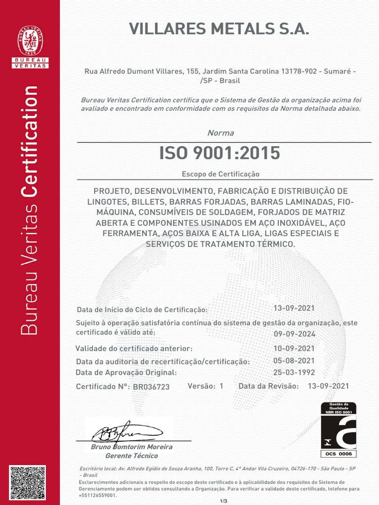 Iso 9001 Ukas Inmetro | Download grátis PDF | Aço | Metais