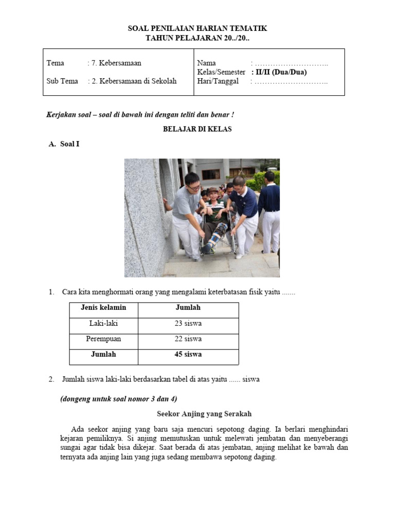 Soal PH KI-3 Kelas 2 Tema 7 Sub 2 - Websiteedukasi | PDF