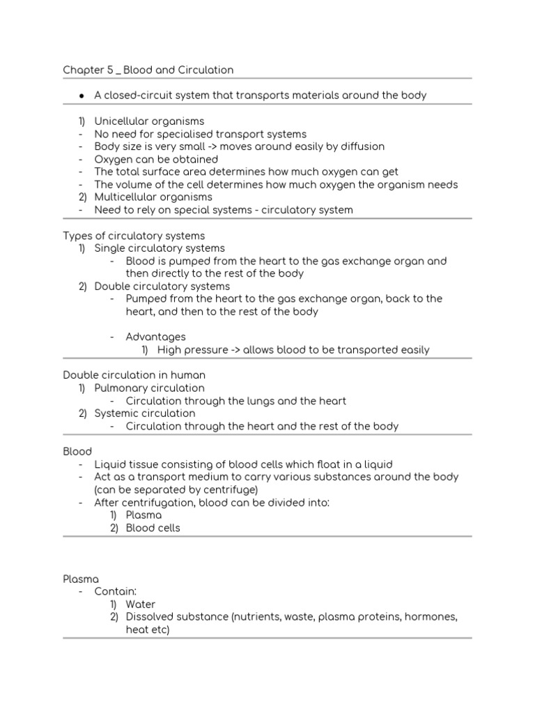 Chapter 5 - Blood and Circulation | PDF | Atrium (Heart) | Ventricle ...