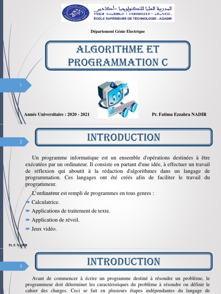 Algorithme et Programmation en C | PDF | Programmation | Programme informatique
