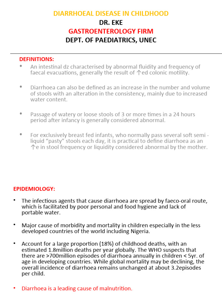Diarrheal Diseases in Childhood | PDF | Dehydration | Diarrhea