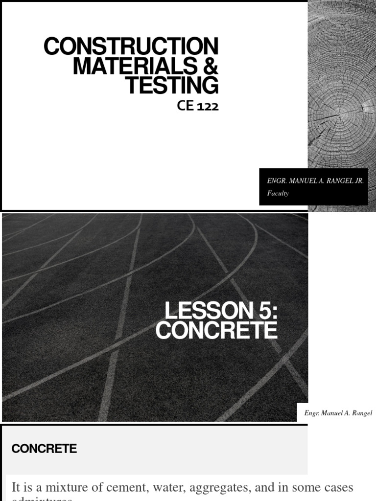 Lesson-5.-Concrete-2024 (1) | PDF | Concrete | Cement
